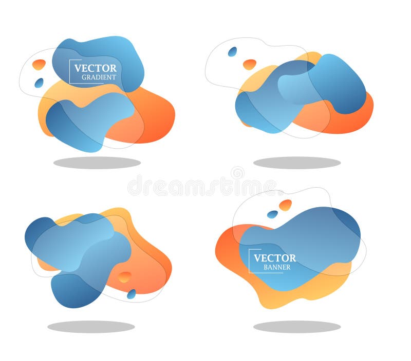 Abstract Liquid Fluid Shapes with Gradient Color. Stock Vector ...