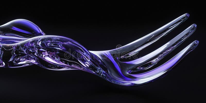 Abstract Liquid Fork Design Purple Waves Elegant Modern Art 3d Dark ...