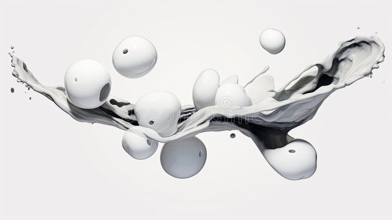 Abstract Liquid Form. Composition of Flying Dynamic Objects Stock ...
