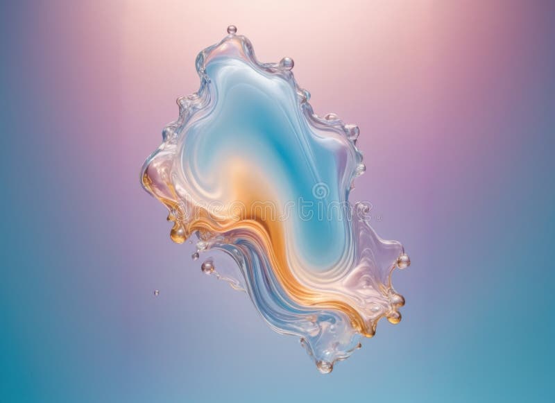 Abstract Liquid Form Frozen in a Pastel Gradient Stock Illustration ...