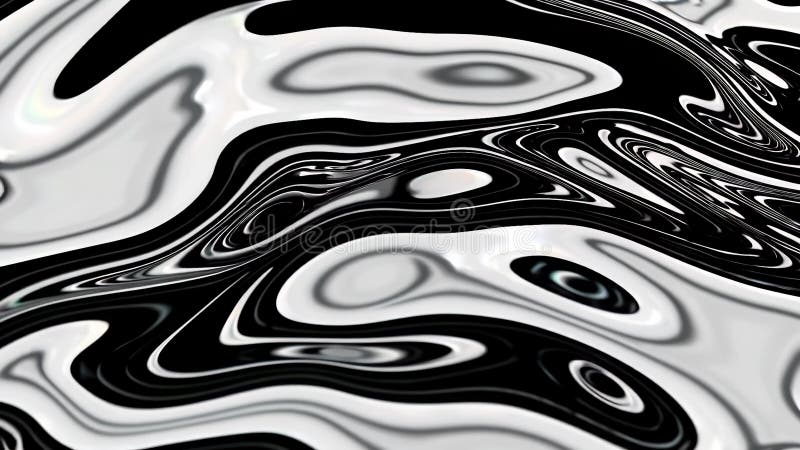 Abstract Liquid Forms Swirl and Shift in Black and White, Creating ...