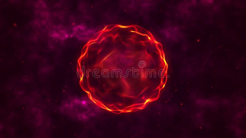 Abstract Liquid Geometric Sphere. Smooth Movement on a Dark Background ...