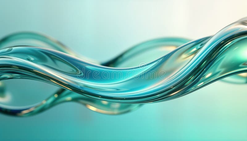 Abstract Liquid Glass Shape with Wavy Fluid Motion. Colorful ...