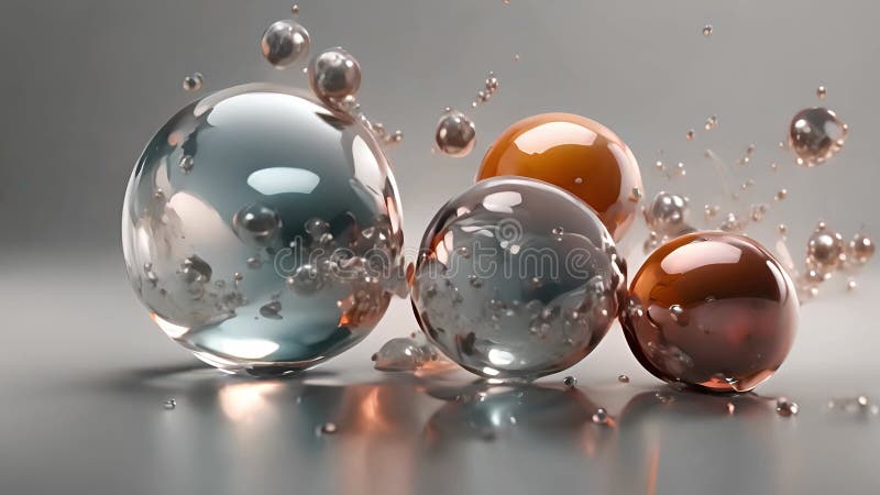 Abstract Liquid and Glass Spheres Stock Video - Video of futuristic ...