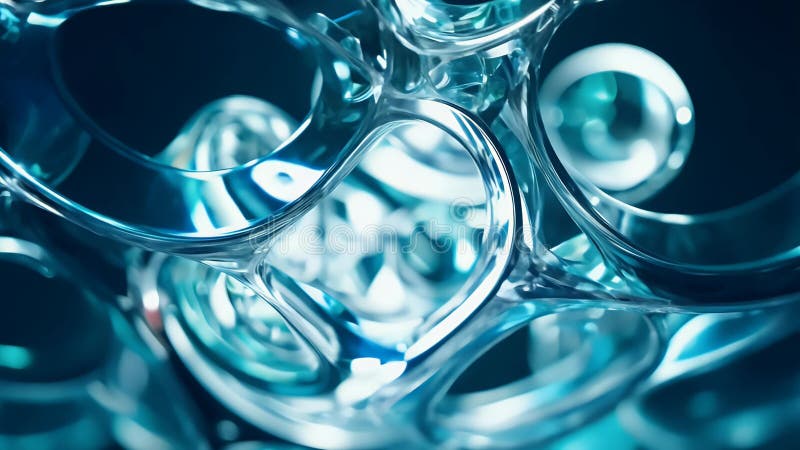 Abstract Liquid Glass Structure with Blue Highlights Stock Video ...