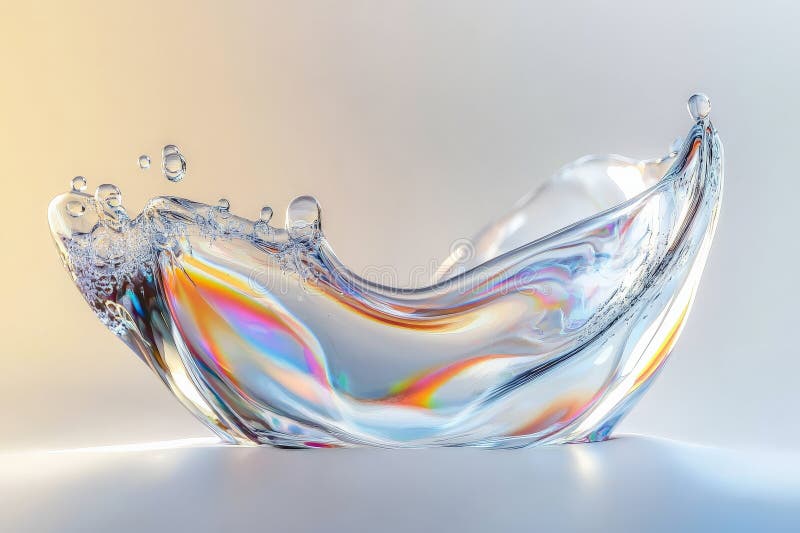 Abstract Liquid Glass Texture, Dynamic Clear Flows with Subtle Rainbow ...