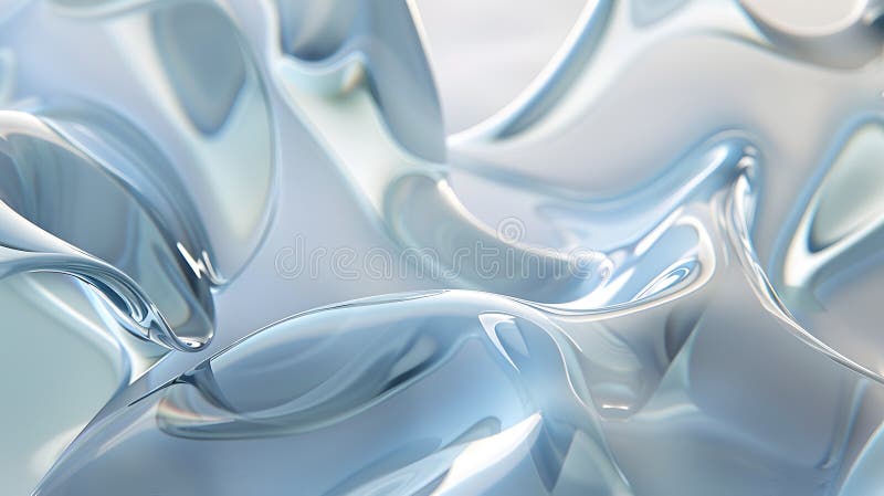Abstract Liquid Glass Texture, Fluid Blue Light Reflection Background ...