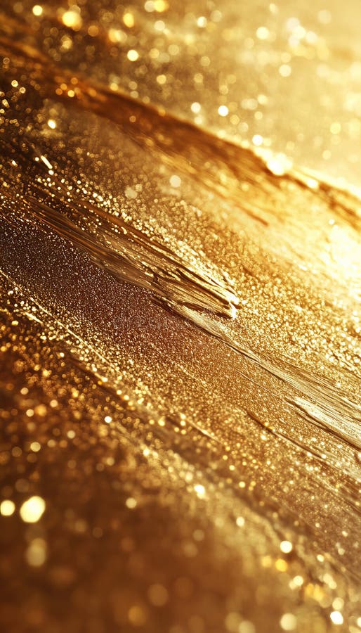 Abstract Liquid Gold Background, Gleaming Textured Surface, Luminous ...