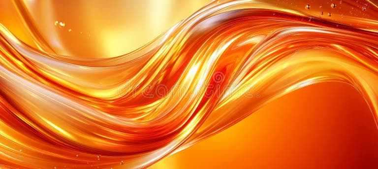 Abstract Liquid Gold Flow Background with Light Reflections on Golden ...