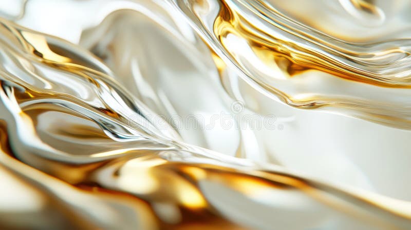 Abstract Liquid Gold and Silver Metallic Waves for Creative Design and ...