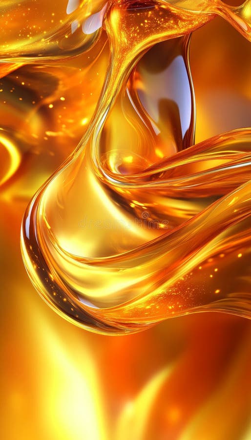 Abstract Liquid Gold Texture, Seamless Reflective Background, Yellow ...