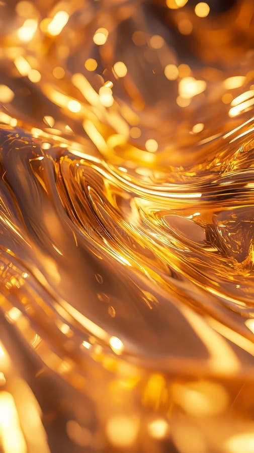 Abstract Liquid Gold Texture with Shimmering Highlights and Fluid ...