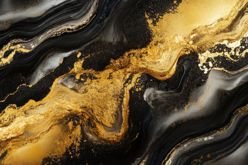 Abstract Liquid Gold Texture, Vibrant Metallic Flows Blending ...