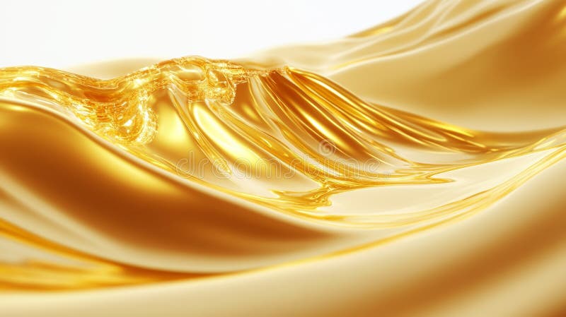 Abstract Liquid Gold Wave Background, Luxurious Flowing Golden Metallic ...