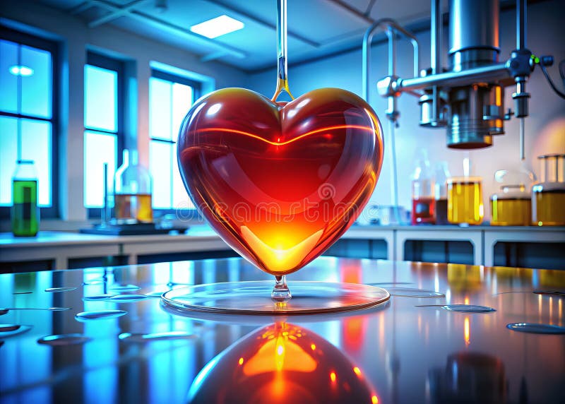 Abstract Liquid Heart in Scientific Lab a Visual Metaphor for Love and ...