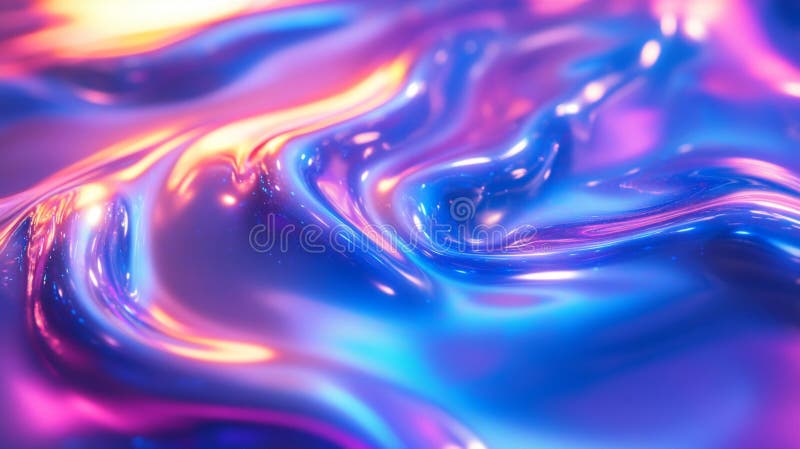 Abstract Liquid Iridescent Texture Background Stock Illustration ...