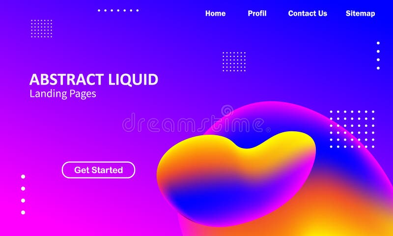 Abstract Liquid Landing Page or Web Template Stock Vector ...