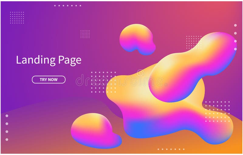 Abstract Liquid Landing Page or Web Template Stock Vector ...
