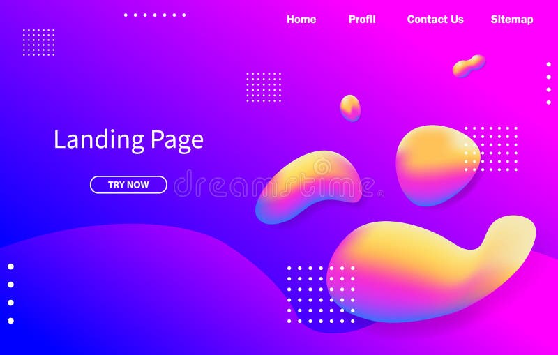 Abstract Liquid Landing Page or Web Template Stock Vector ...