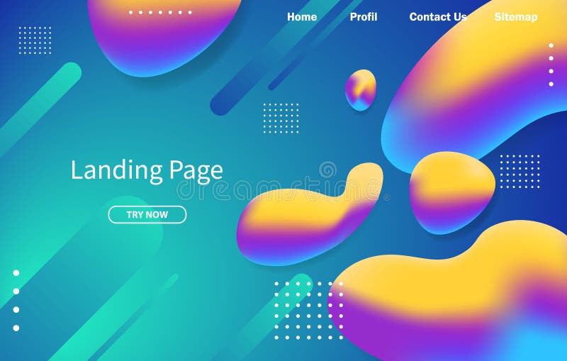 Abstract Liquid Landing Page or Web Template Stock Vector ...
