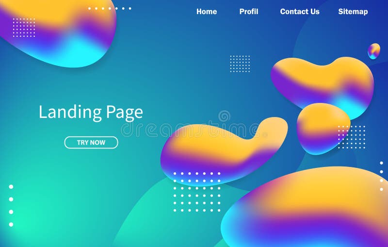 Abstract Liquid Landing Page or Web Template Stock Illustration ...