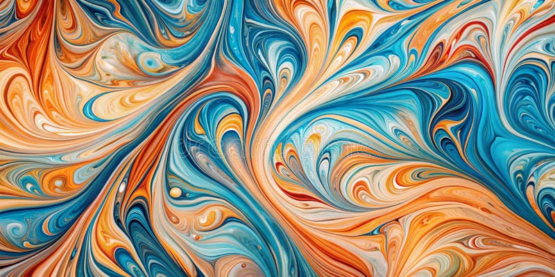 Abstract Liquid Marble Patterns Merging and Swirling AI-Generated ...