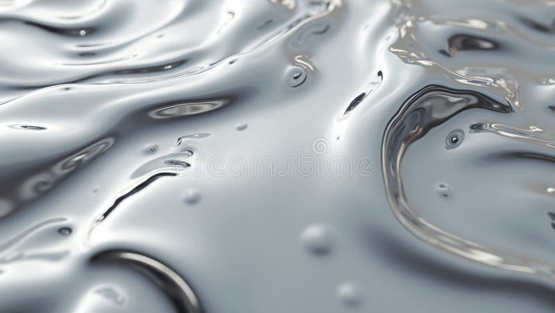 Abstract Liquid Mercury Texture in Silver Tones with Dynamic ...