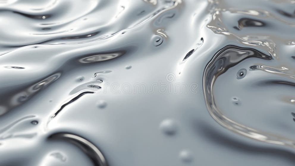 Abstract Liquid Mercury Texture in Silver Tones with Dynamic ...