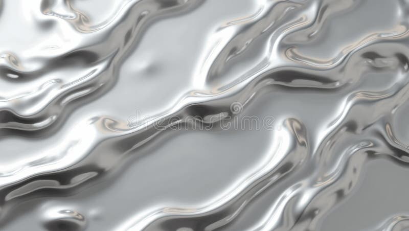 Abstract Liquid Mercury Texture in Silver Tones with Dynamic ...
