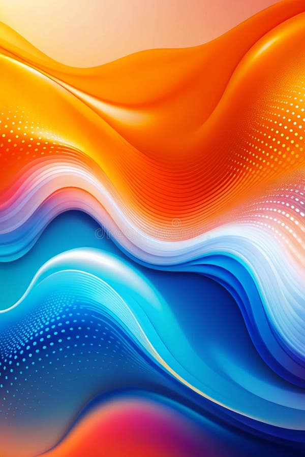 Abstract Liquid Mesh Gradient in Orange, Blue, and Cream Stock ...