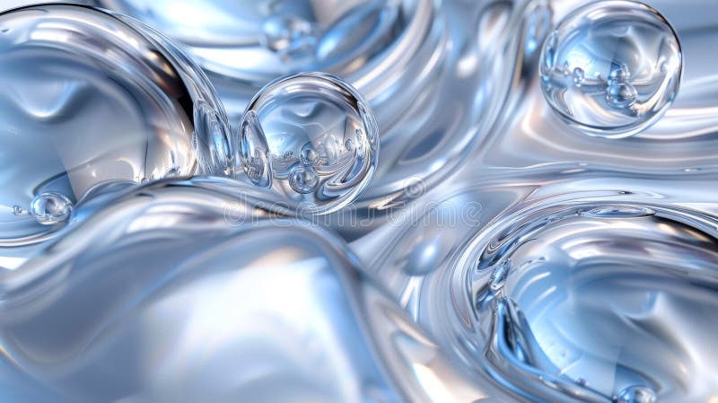 Abstract Liquid Metal Bubbles with Reflective Surface Stock Photo ...