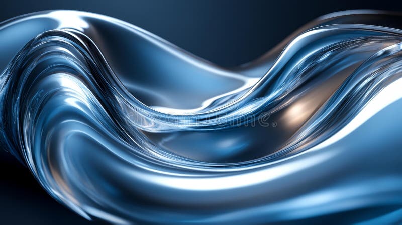 Abstract Liquid Metal Flow Generative AI Stock Illustration ...