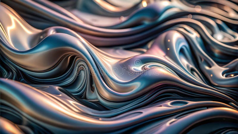 Abstract Liquid Metal Flowing Design Stock Image - Image of ...