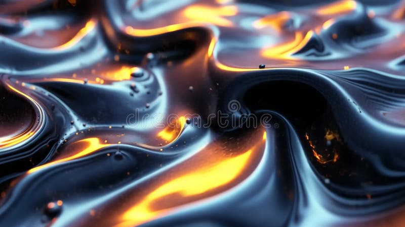 Abstract Liquid Metal Morphing Vfx Element Close Up View with Swirling ...