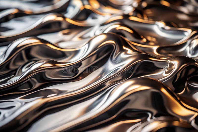 Abstract Liquid Metal Ripples Stock Illustration - Illustration of ...