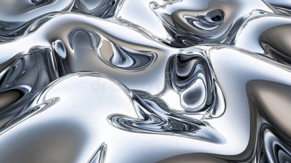 Abstract Liquid Metal Surface Design Stock Illustration - Illustration ...