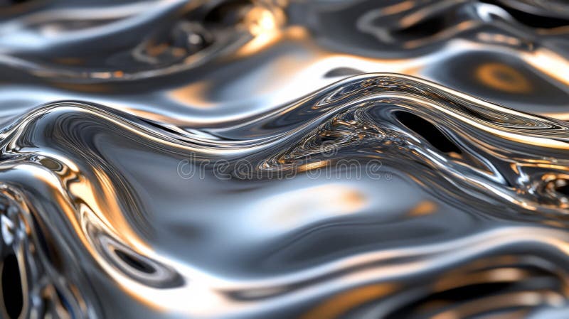 Abstract Liquid Metal Surface Texture Design Stock Illustration ...