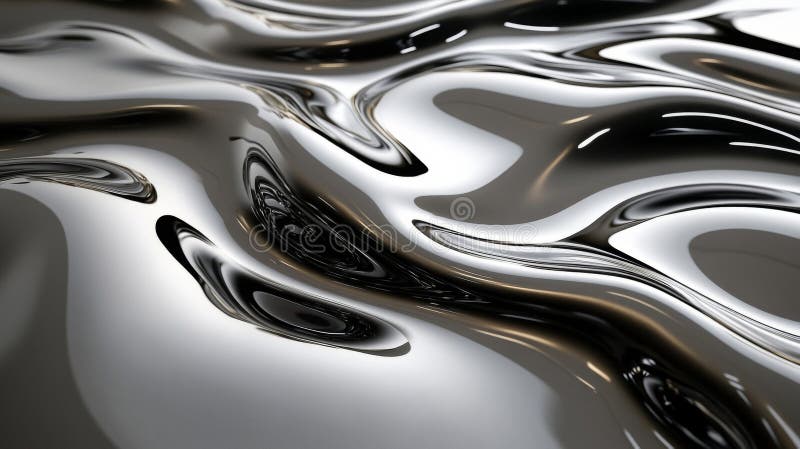 Abstract Liquid Metal Texture with Dark and Light Reflective Surface ...