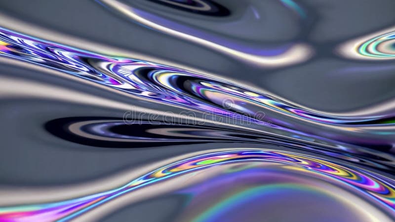 Abstract Liquid Metallic Surface with Iridescent Colors Stock Video ...