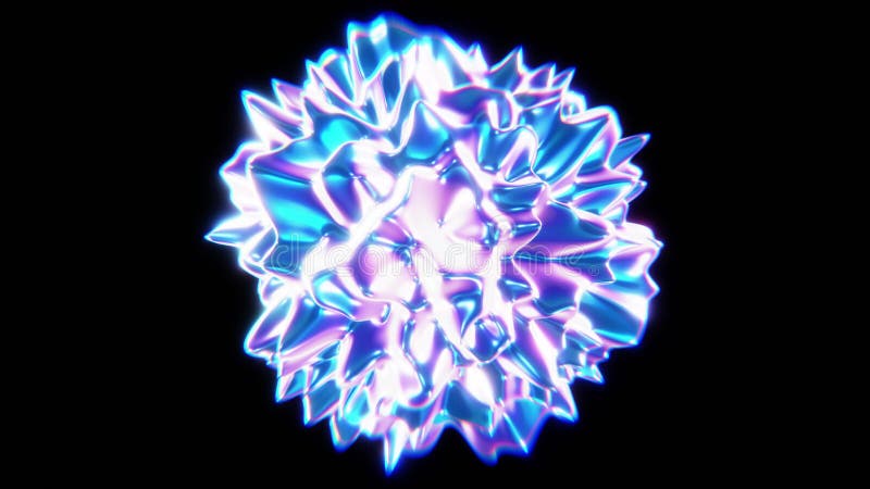 Abstract Liquid Morphing Spiked Sphere Looping 3D Animation Stock ...