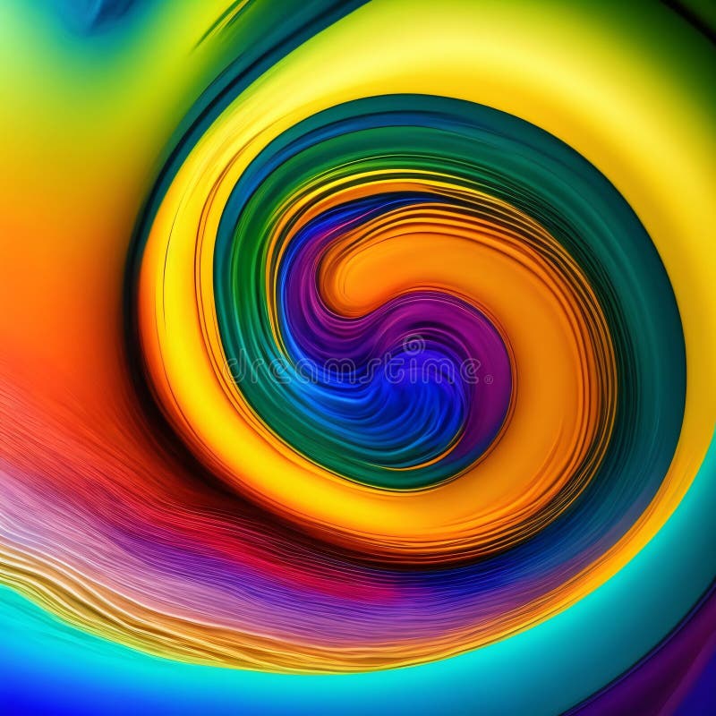 Abstract Liquid Motion Flow Explosion. Curved Wave Colorful with Paint ...