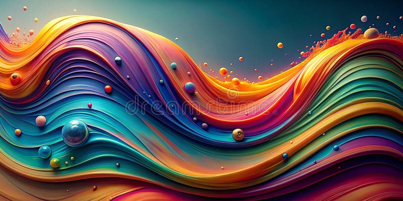 Abstract Liquid Motion Flow Explosion Curved Wave Colorful Pattern with ...