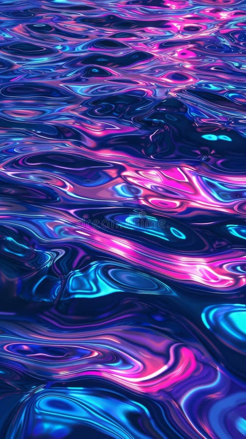 Abstract Liquid Neon Holographic Background, Vibrant Colors Stock Photo ...