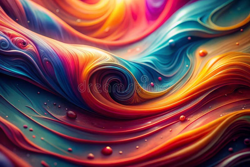 Abstract Liquid Paint Effect Blurred Gradient Overflow Waves Grainy ...