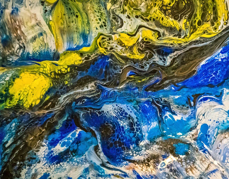 Abstract Liquid Painting with Cells, Green Stock Photo - Image of ...