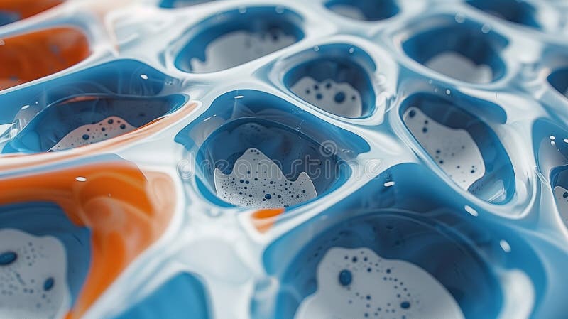 Abstract Liquid Pattern in Blue and Orange Stock Illustration ...