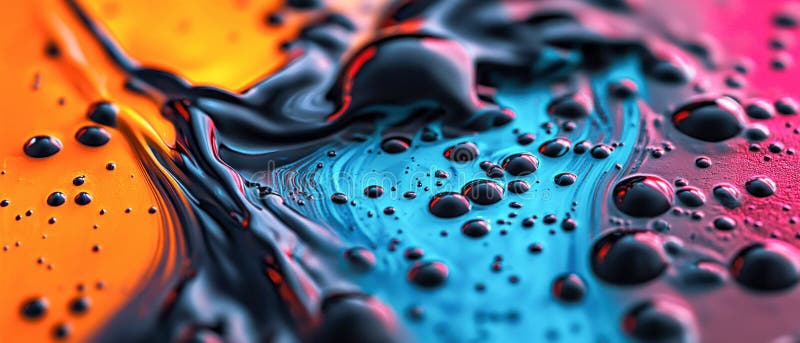 Abstract Liquid Patterns with Vibrant Colors and Bubbles Stock ...
