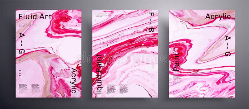 Abstract Liquid Poster, Fluid Art Vector Texture Collection. Beautiful ...