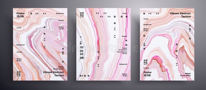 Abstract Liquid Poster, Fluid Art Vector Texture Pack. Trendy ...