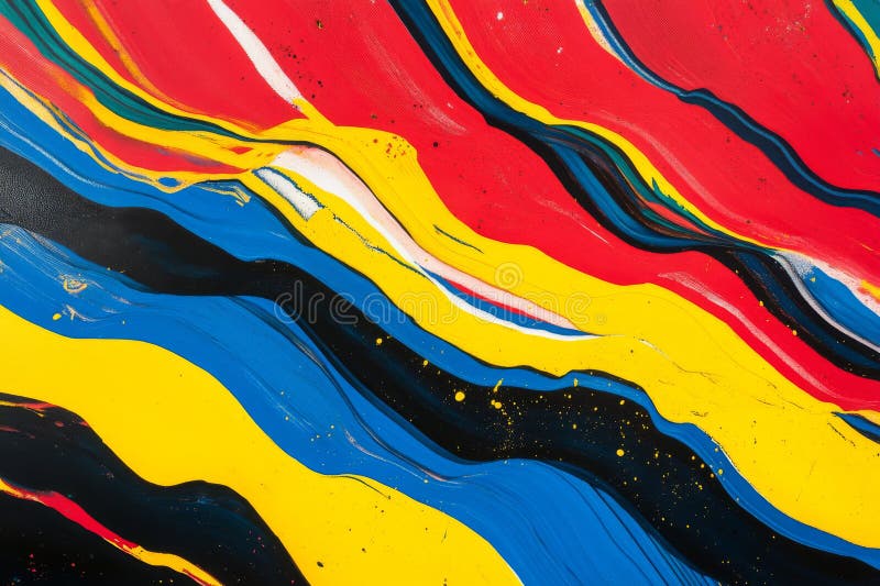 Abstract Liquid Rainbow Texture, Vibrant Red, Yellow, and Blue Flows ...